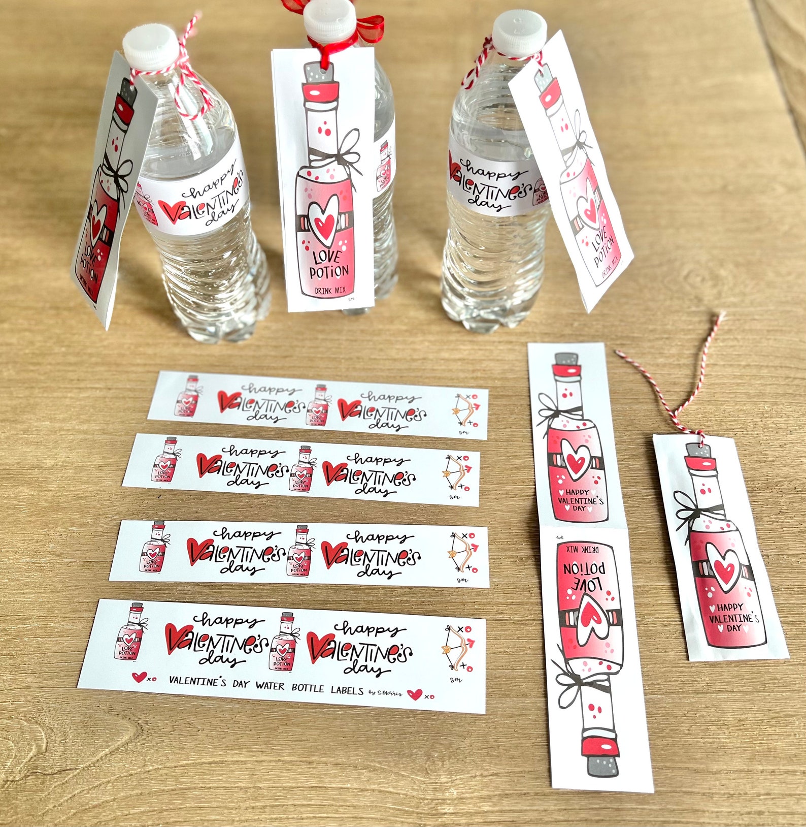 Valentine’s Day Water Bottle Labels & Love Potion Packet Download. Such ...