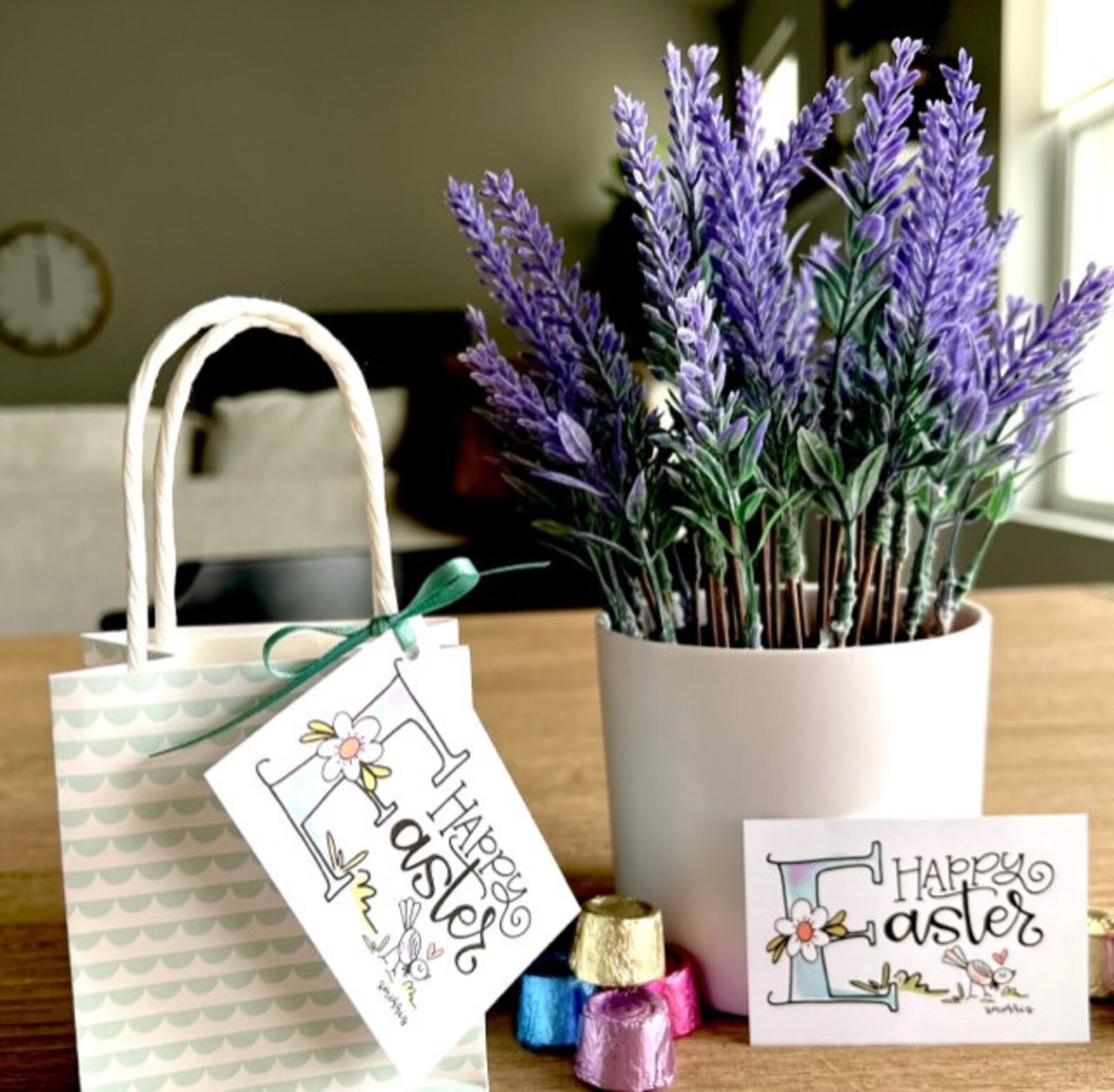 Darling Happy Easter Greeting Card & Tags. Easy to Download and Print ...