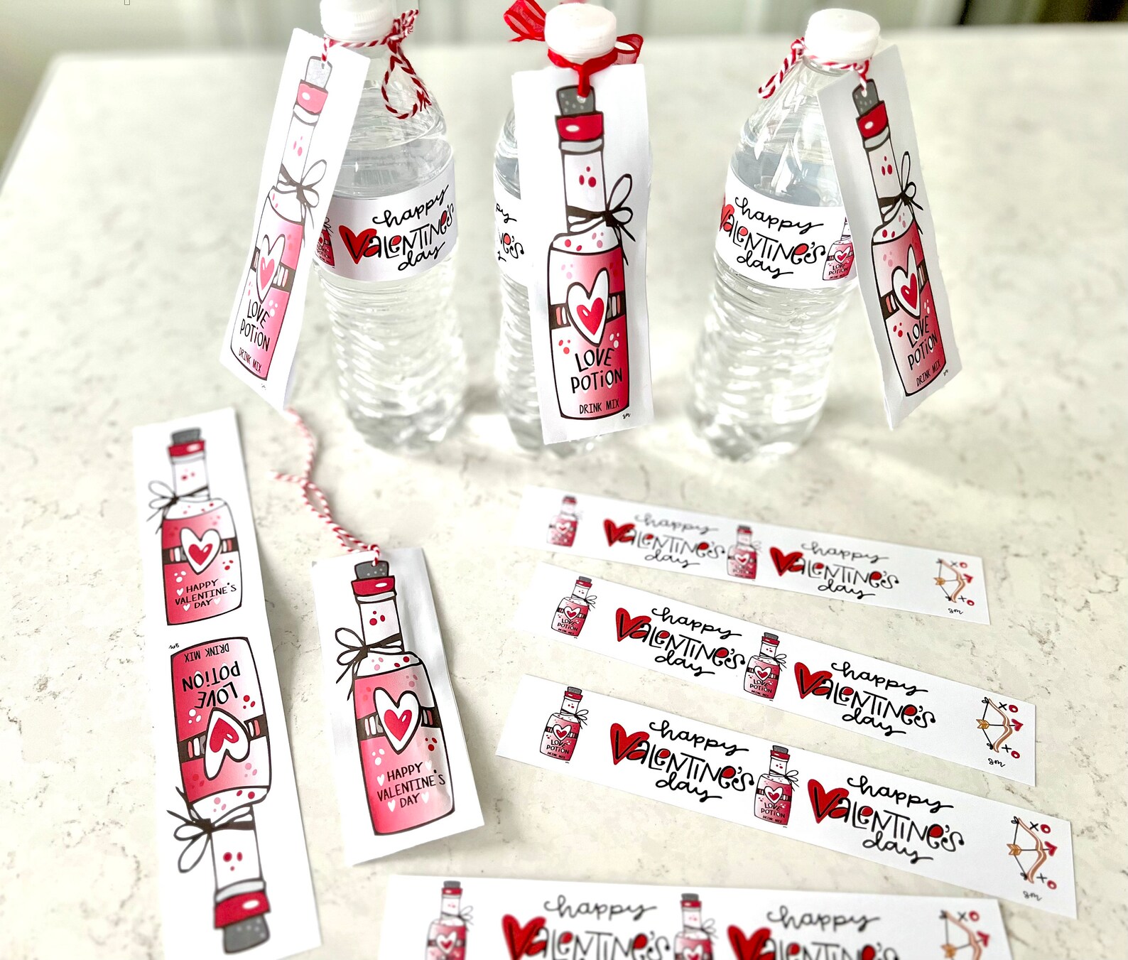 Valentines Day Water Bottle Labels & Love Potion Packet Download. Such ...