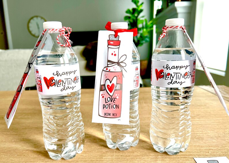 Valentine’s Day Water Bottle Labels & Love Potion Packet Download. Such ...