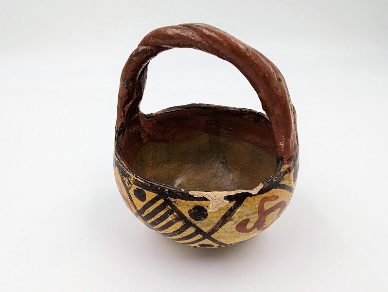 Old Isleta Pueblo Pottery Basket With Whirling Logs - Etsy