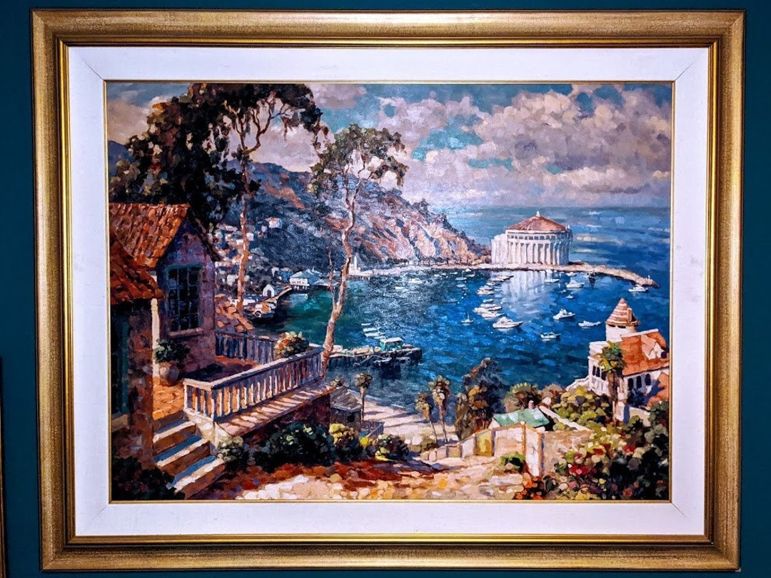 Leon Roulette Original Painting of Catalina Island Avalon Bay - Etsy