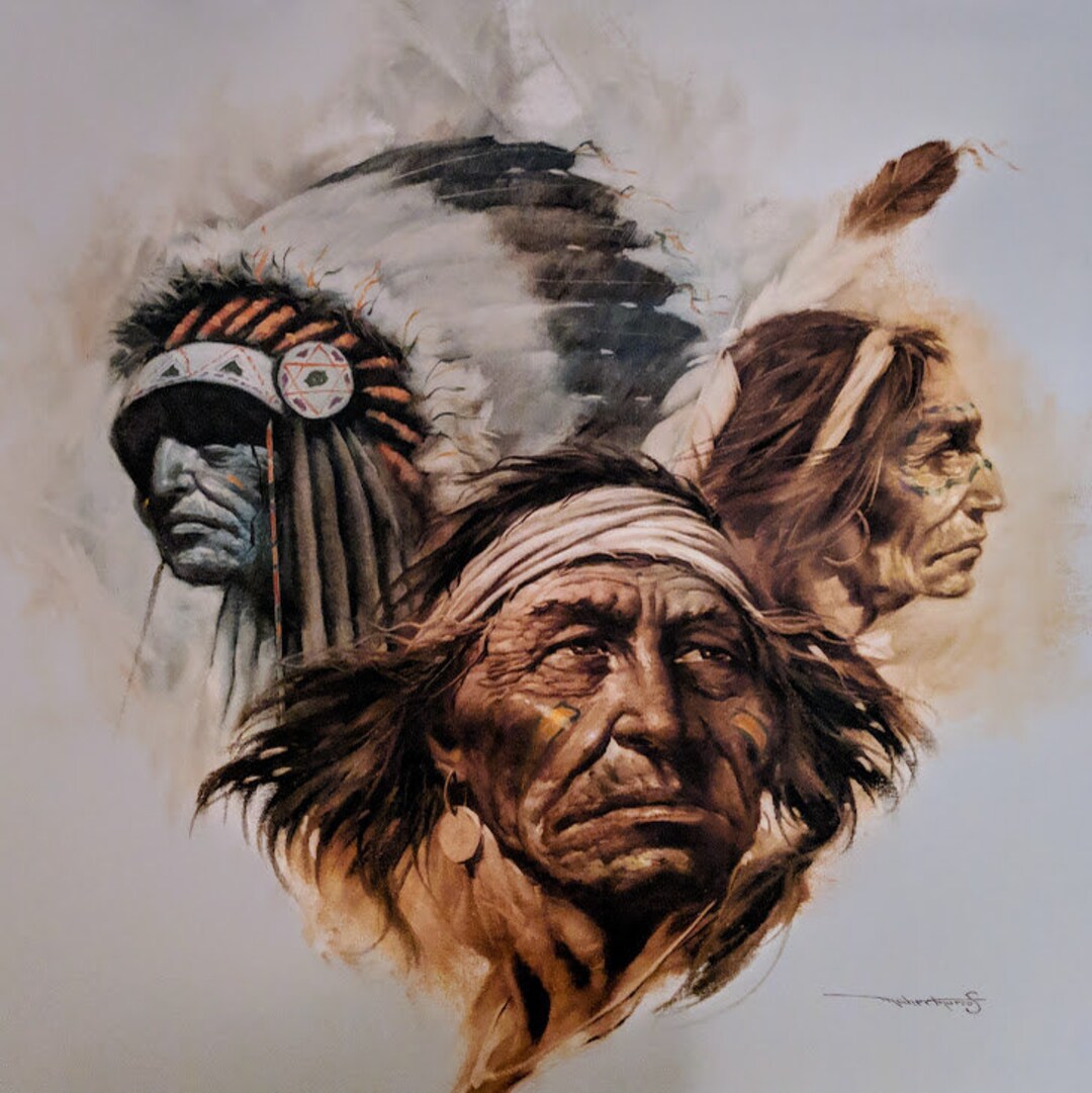 Maher Morcos Original Painting of a Native American - Etsy