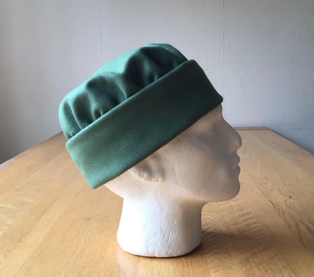 Medieval Hat, Italian Renaissance Hat, Wool Cap in Green Wool, XXL ...