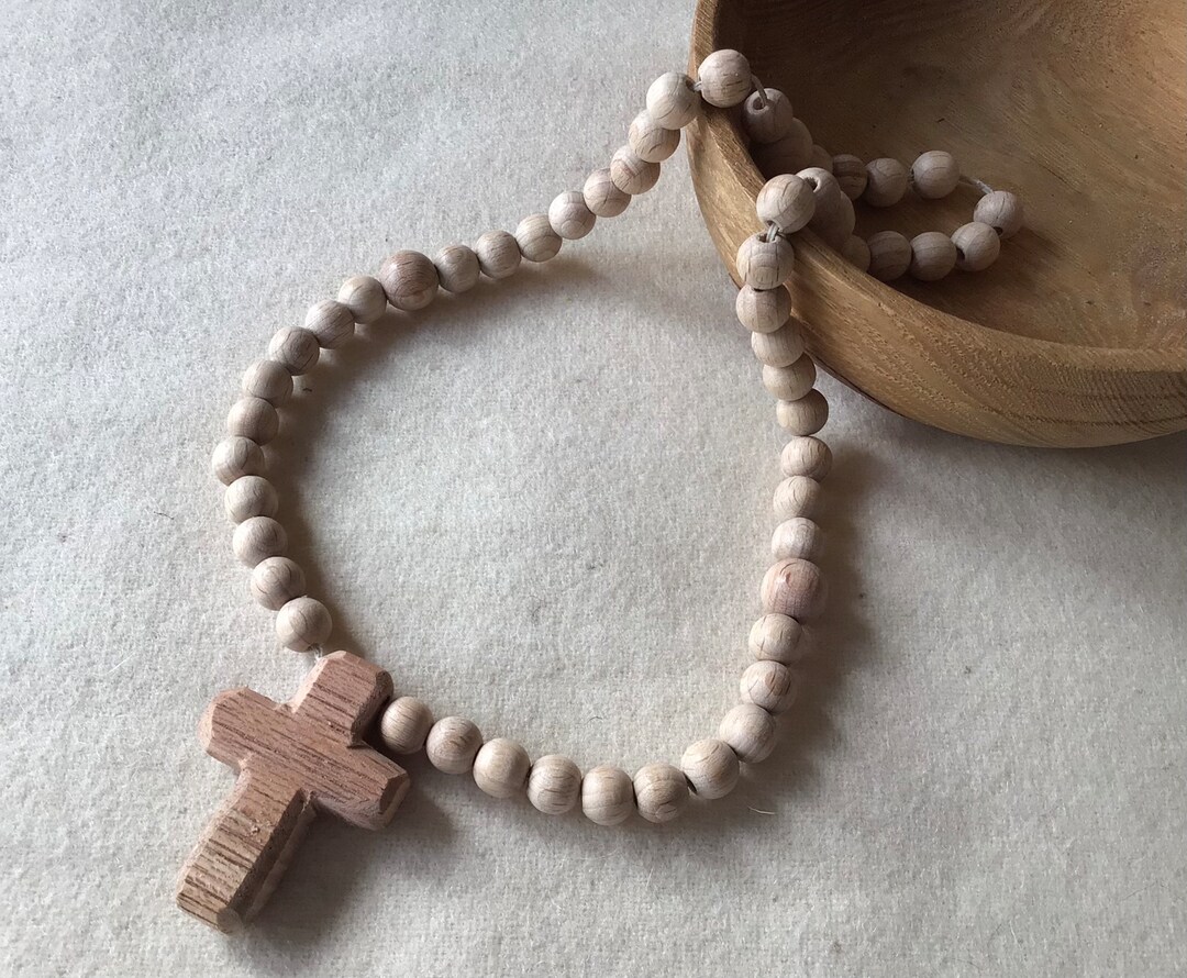 Medieval Rosary With Wooden Cross, Paternoster, Beech Wood Beads ...