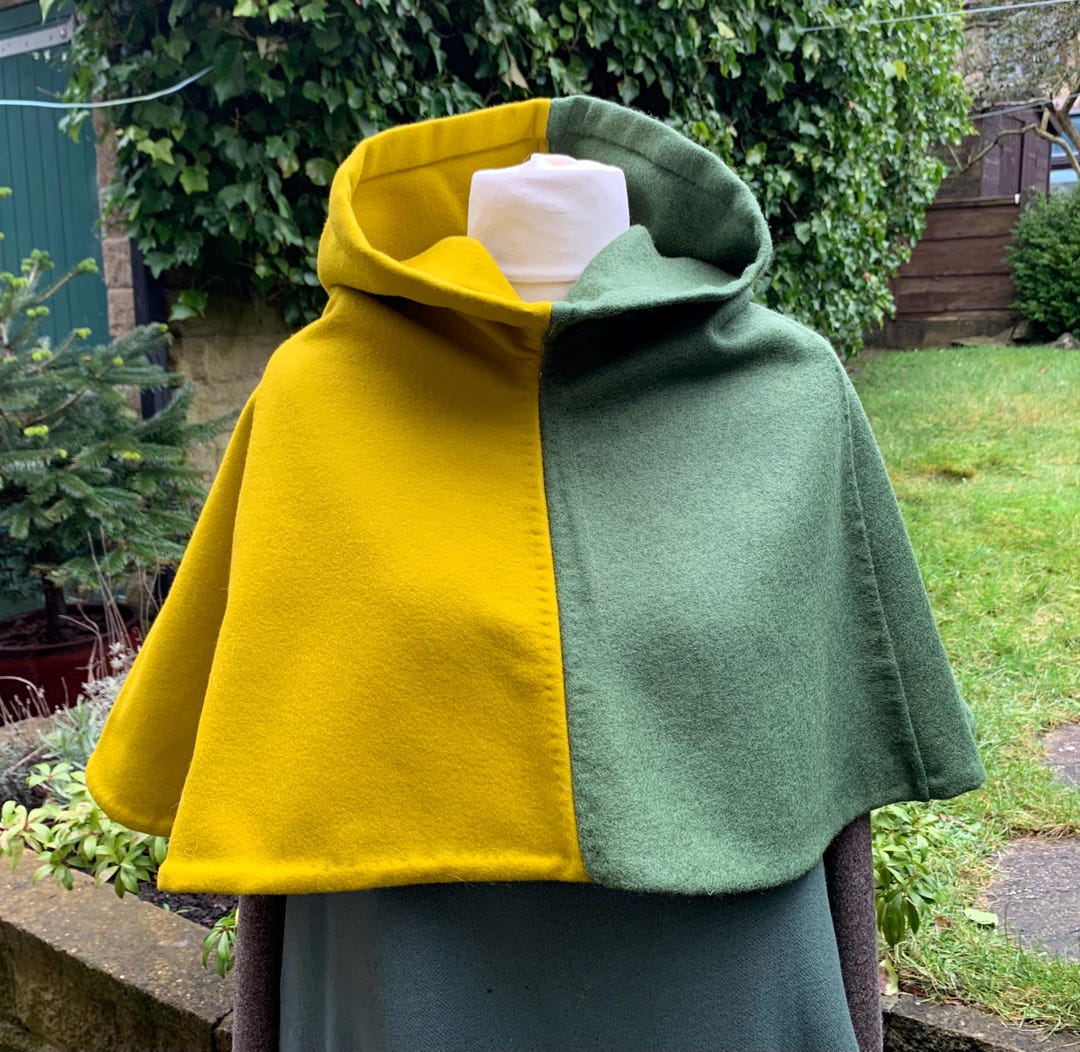 Large Mi-parti Medieval Hood, 14th / 15th Century, Reenactment, Hand ...