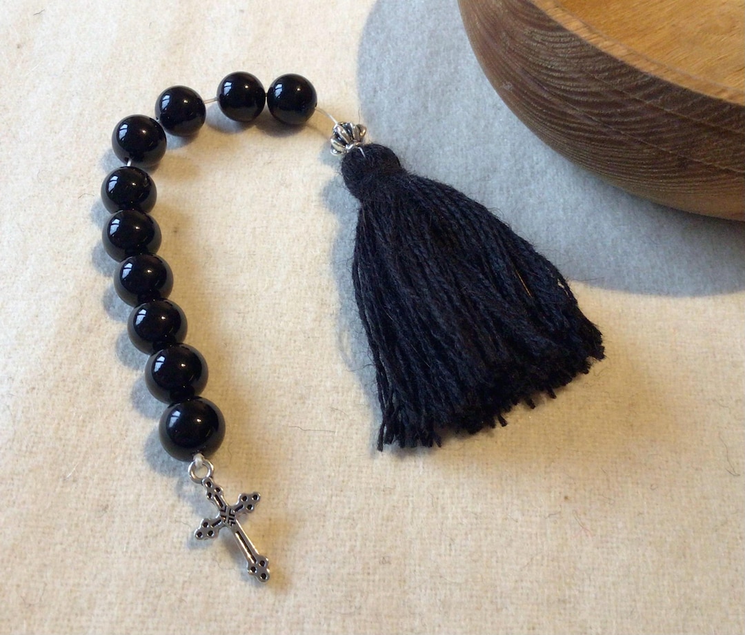 Tenner Paternoster, Rosary With Cross, Onyx Beads, Medieval Reenactment ...