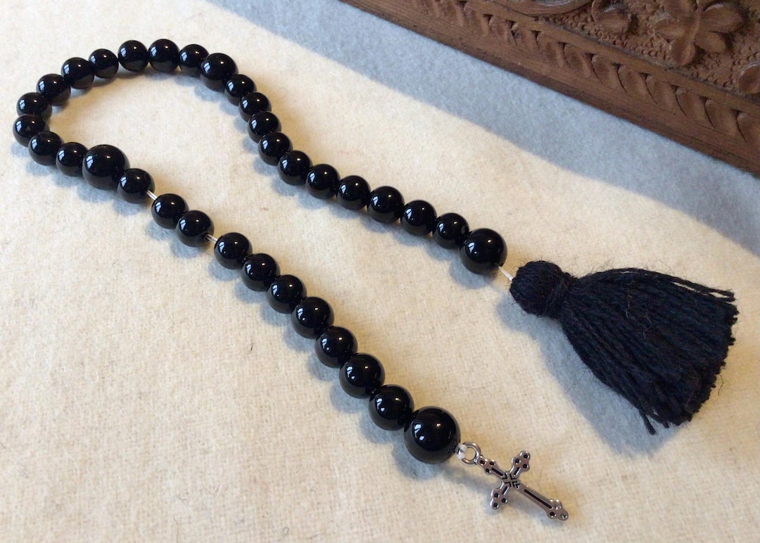Medieval Paternoster, Rosary With Cross, Onyx Beads, Medieval ...