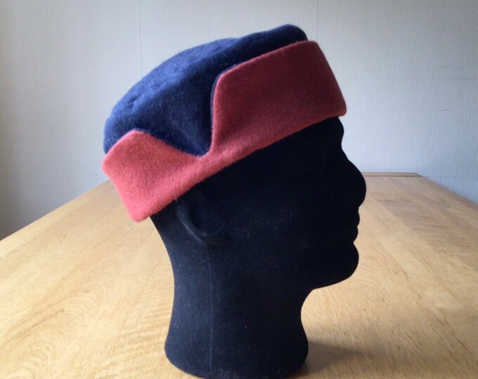 Medieval Reversible Split Brim Hat, Red and Blue Medieval Hat ...