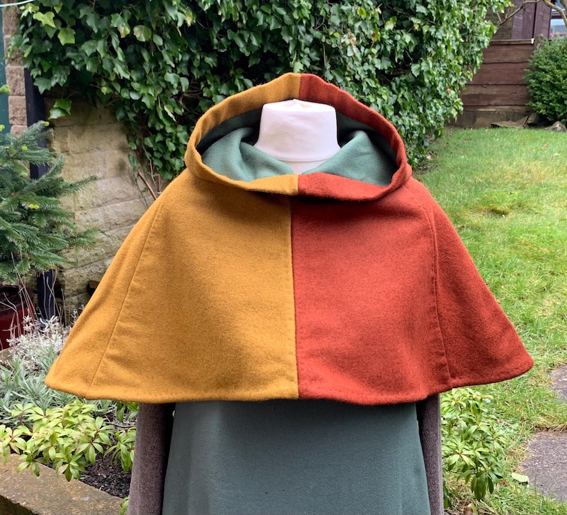 Large Mi-parti Medieval Hood, 14th / 15th Century, Reenactment, Hand ...