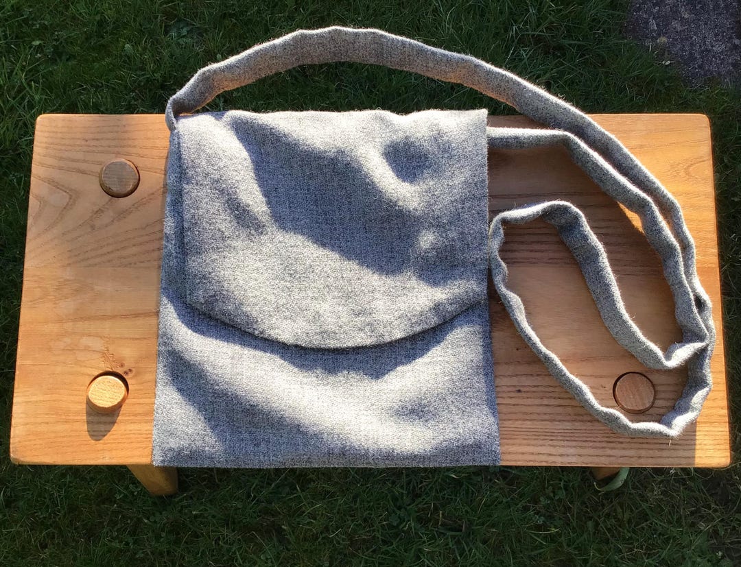 Pilgrim's Scrip, Medieval Bag, Travellers Bag, Grey Wool Bag ...