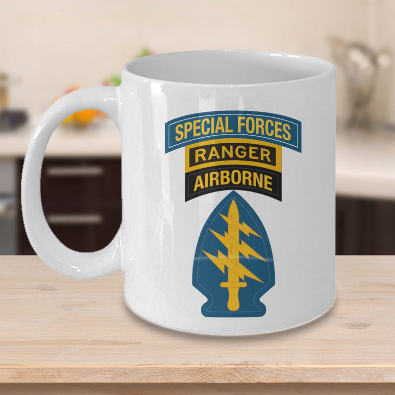 Special Forces Coffee Mug - Unit Patch - Ranger Tab SF Tab - Army ...
