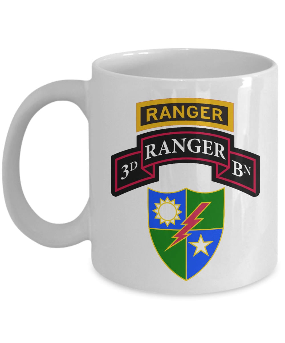 3rd Ranger Battalion Coffee Mug 3rd BN Insignia Scroll Ranger Tab Army ...
