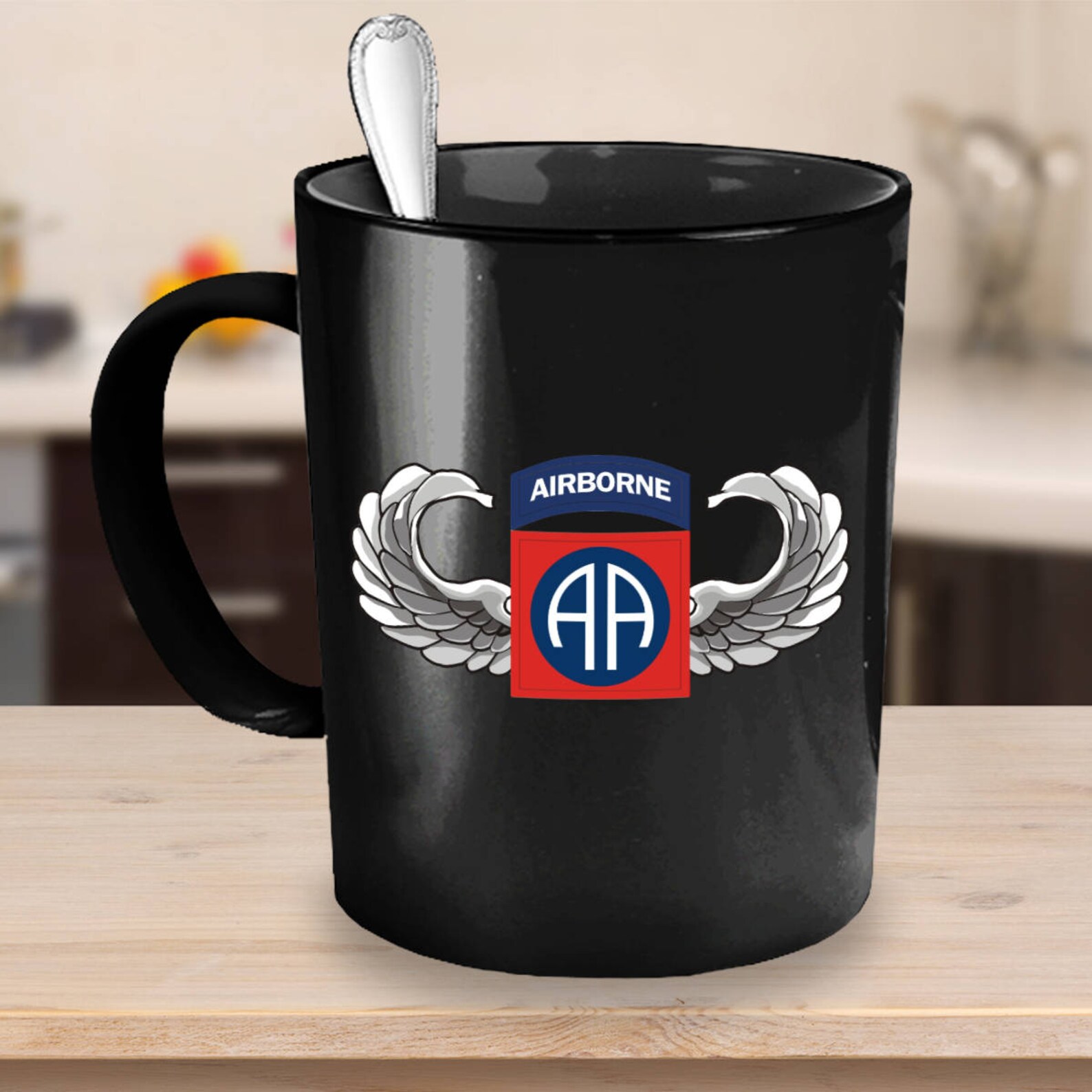 82nd Airborne Coffee Mug Airborne Wings Army Mug Black or White - Etsy