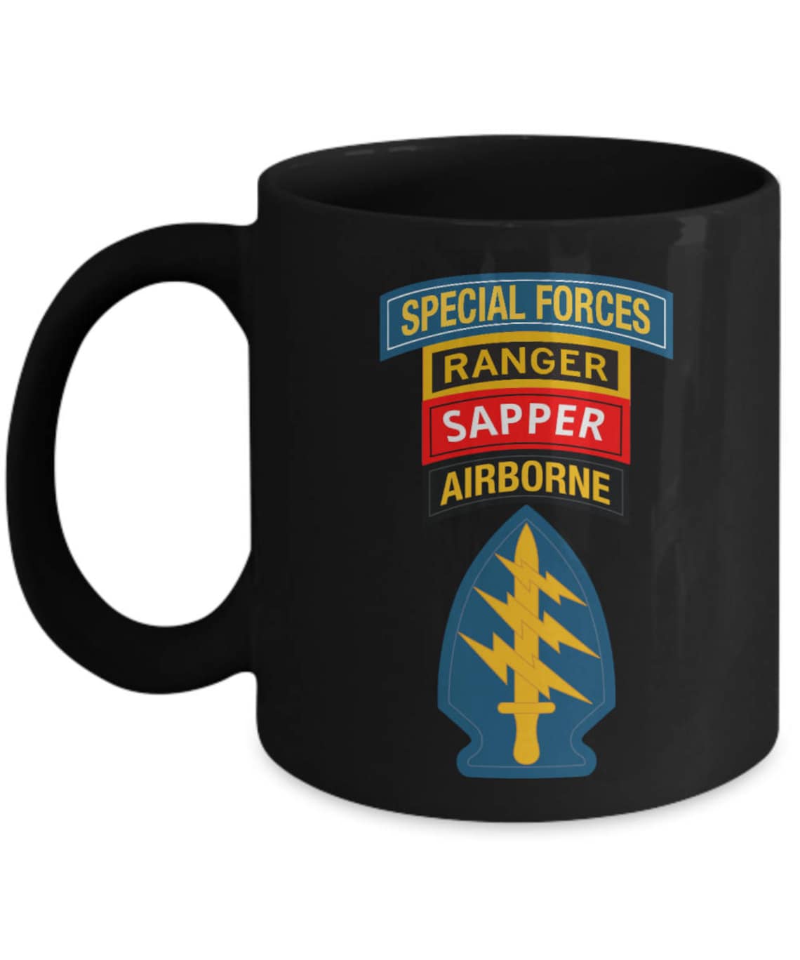 Special Forces Coffee Mug SF Unit Patch Ranger Tab Sapper Tab SF Tab - Etsy