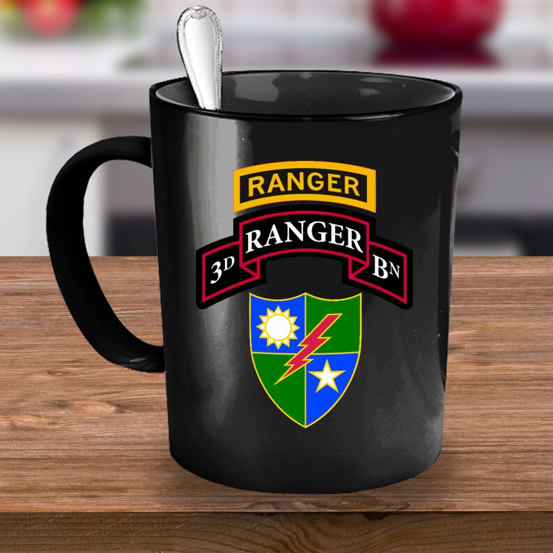 3rd Ranger Battalion Coffee Mug 3rd Bn Insignia Scroll Ranger Tab Army