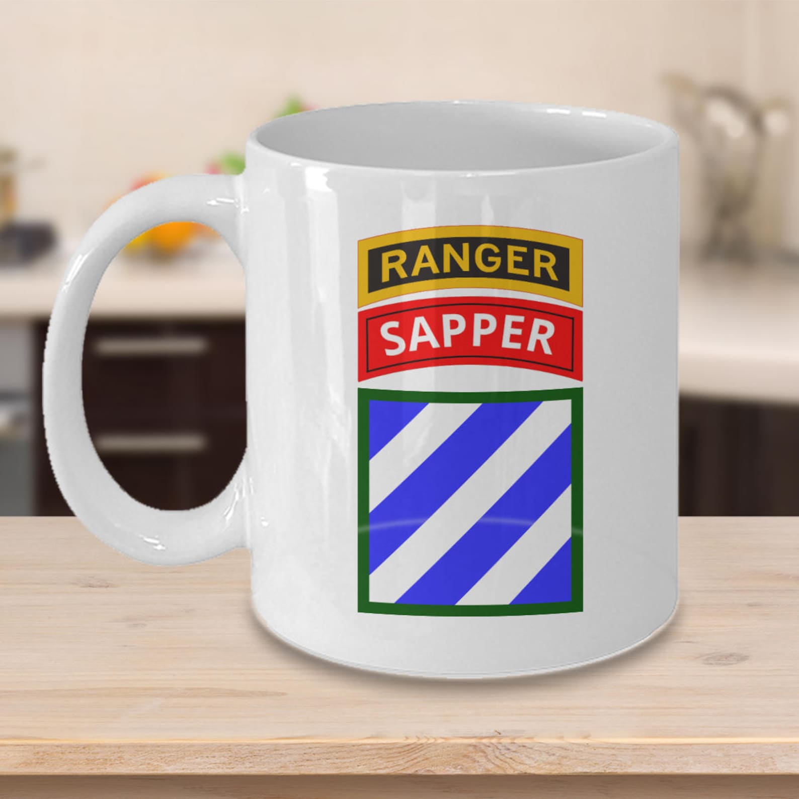 3rd Infantry Division Ranger Tab Sapper Tab Coffee Mug 3rd ID Ranger ...