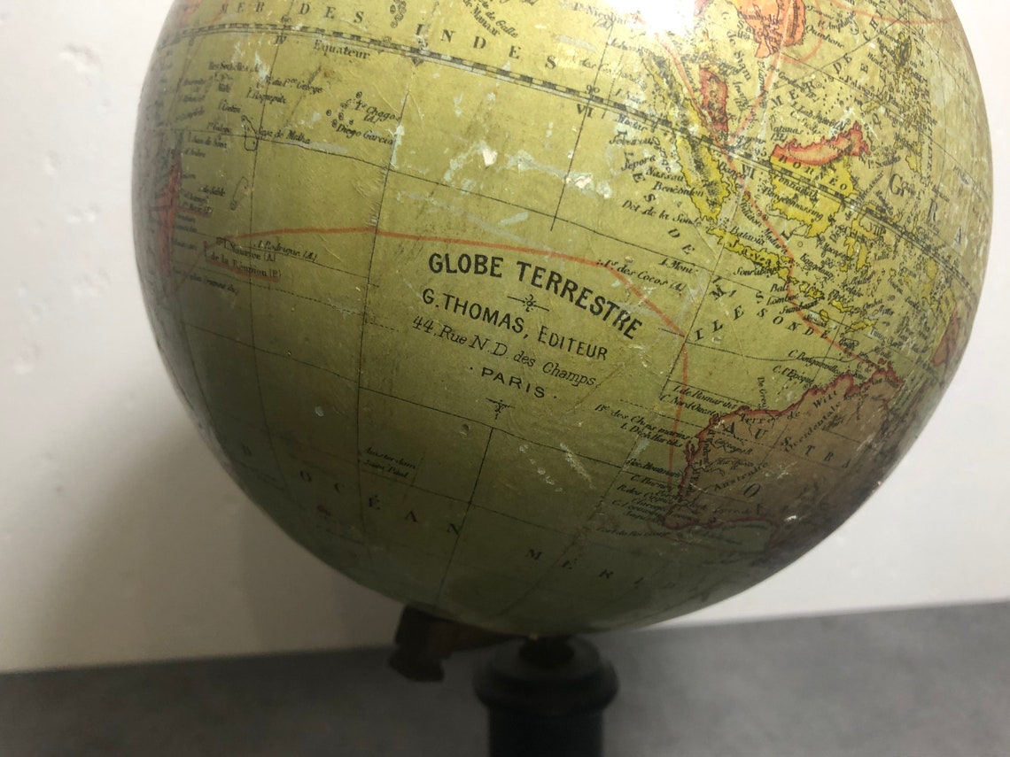 Globe terrestre G. THOMAS Paris fin 19ème | Etsy