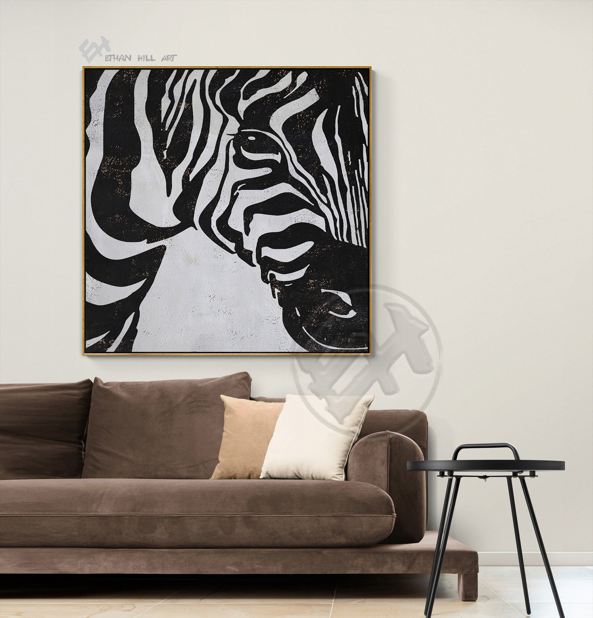 Large Abstract Zebra Painting on Canvas Abstract Animal - Etsy