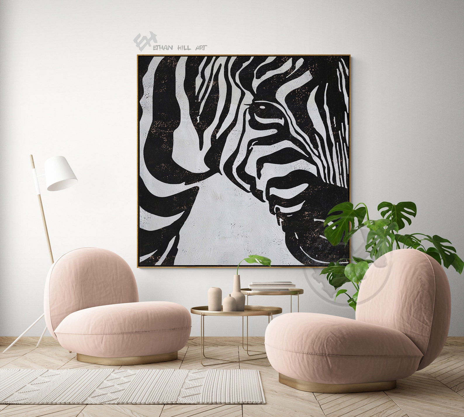 Large Abstract Zebra Painting on Canvas Abstract Animal | Etsy
