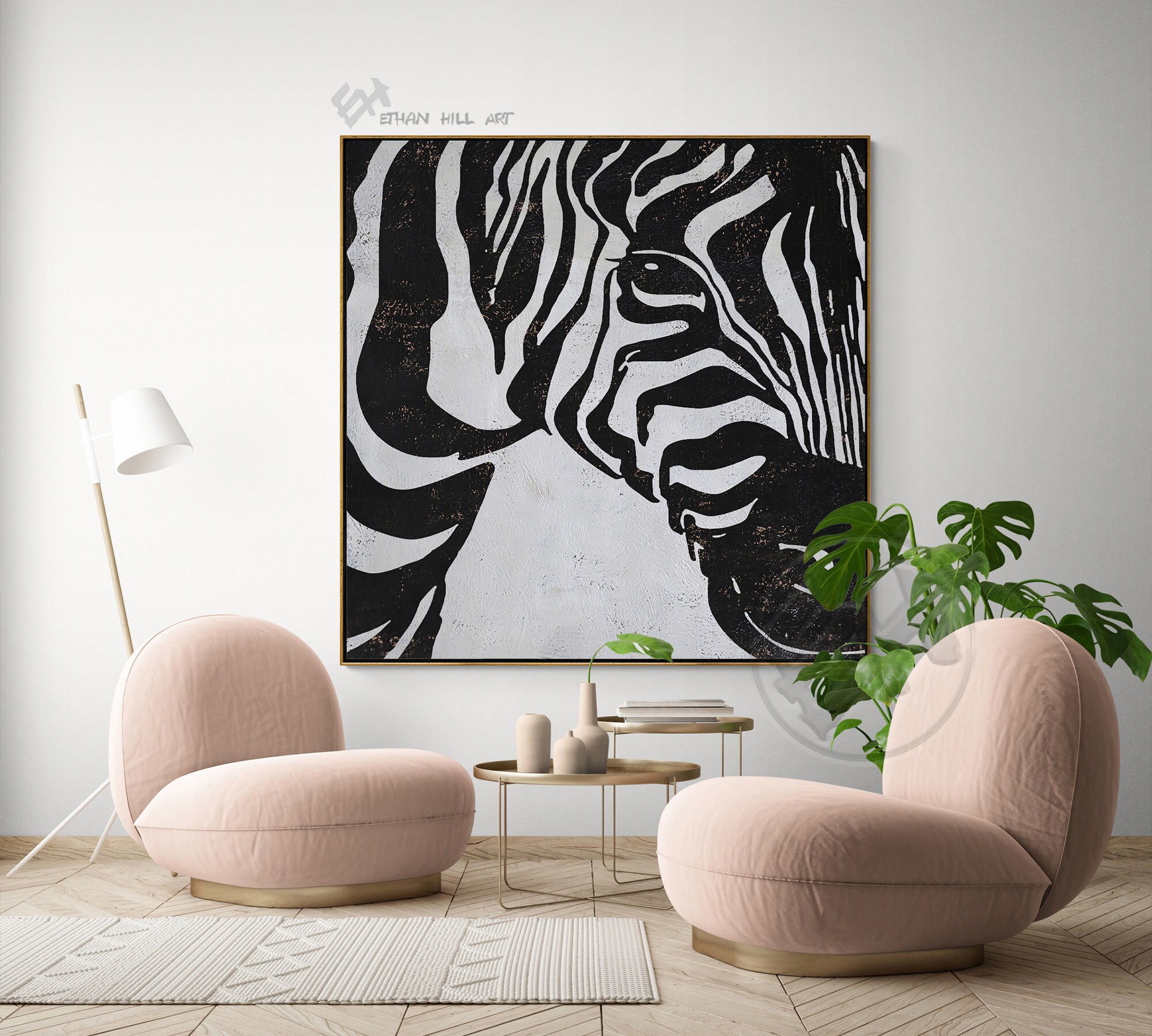 Large Abstract Zebra Painting on Canvas Abstract Animal - Etsy