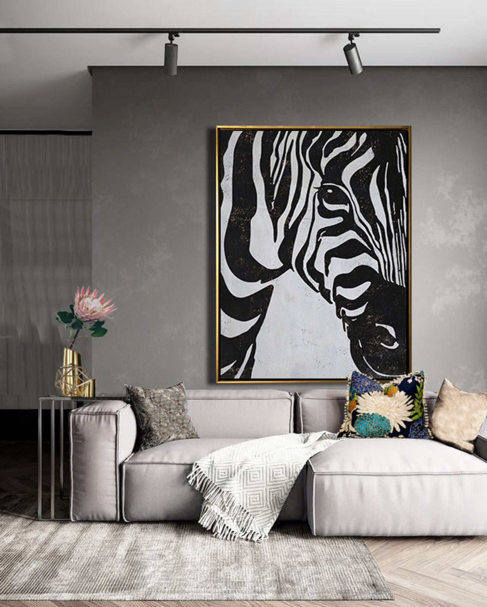 Large Abstract Animal Painting on Canvas Abstract Animal Art | Etsy