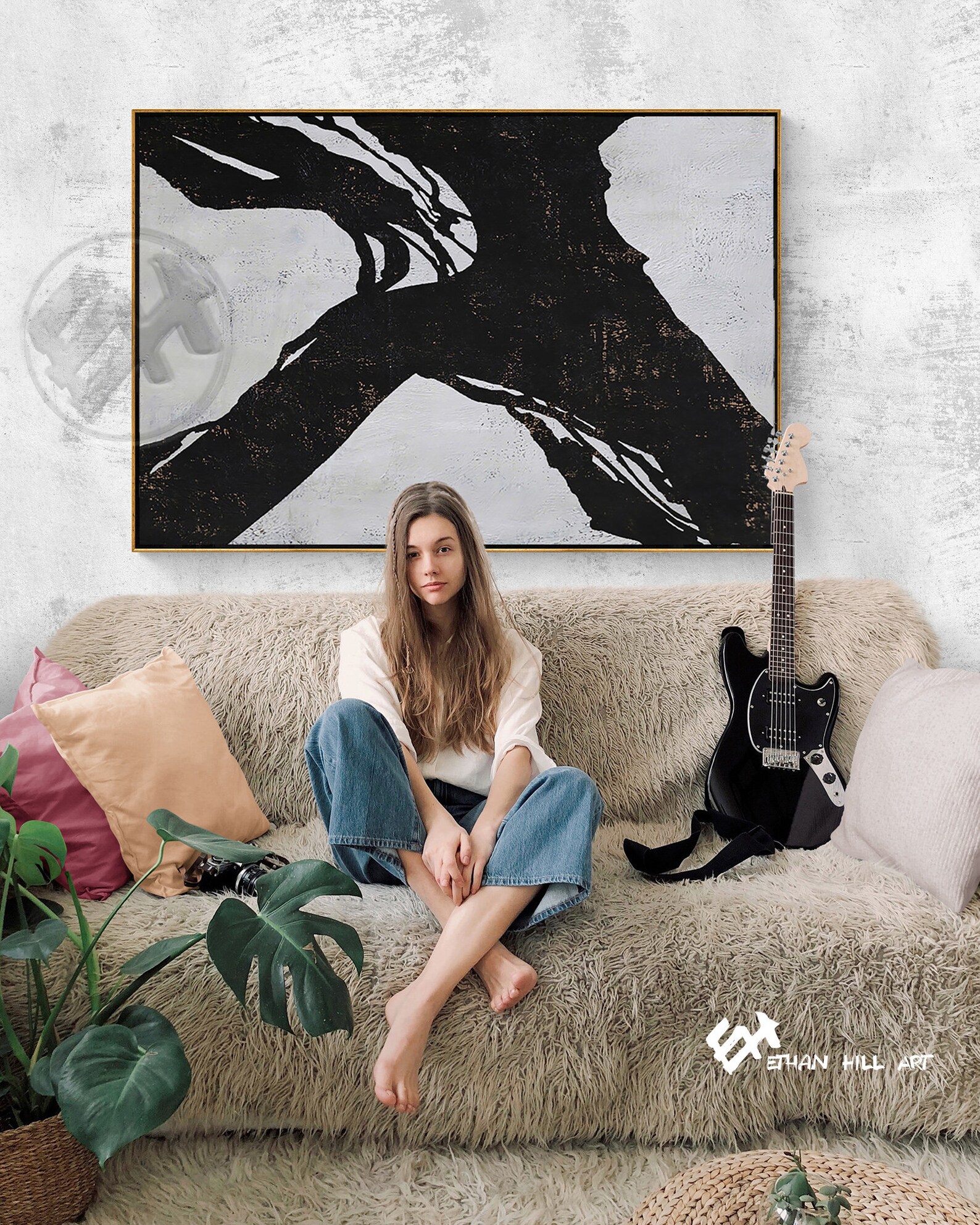 Oversized Horizontal Art Abstract Canvas Art Ethan Hill - Etsy