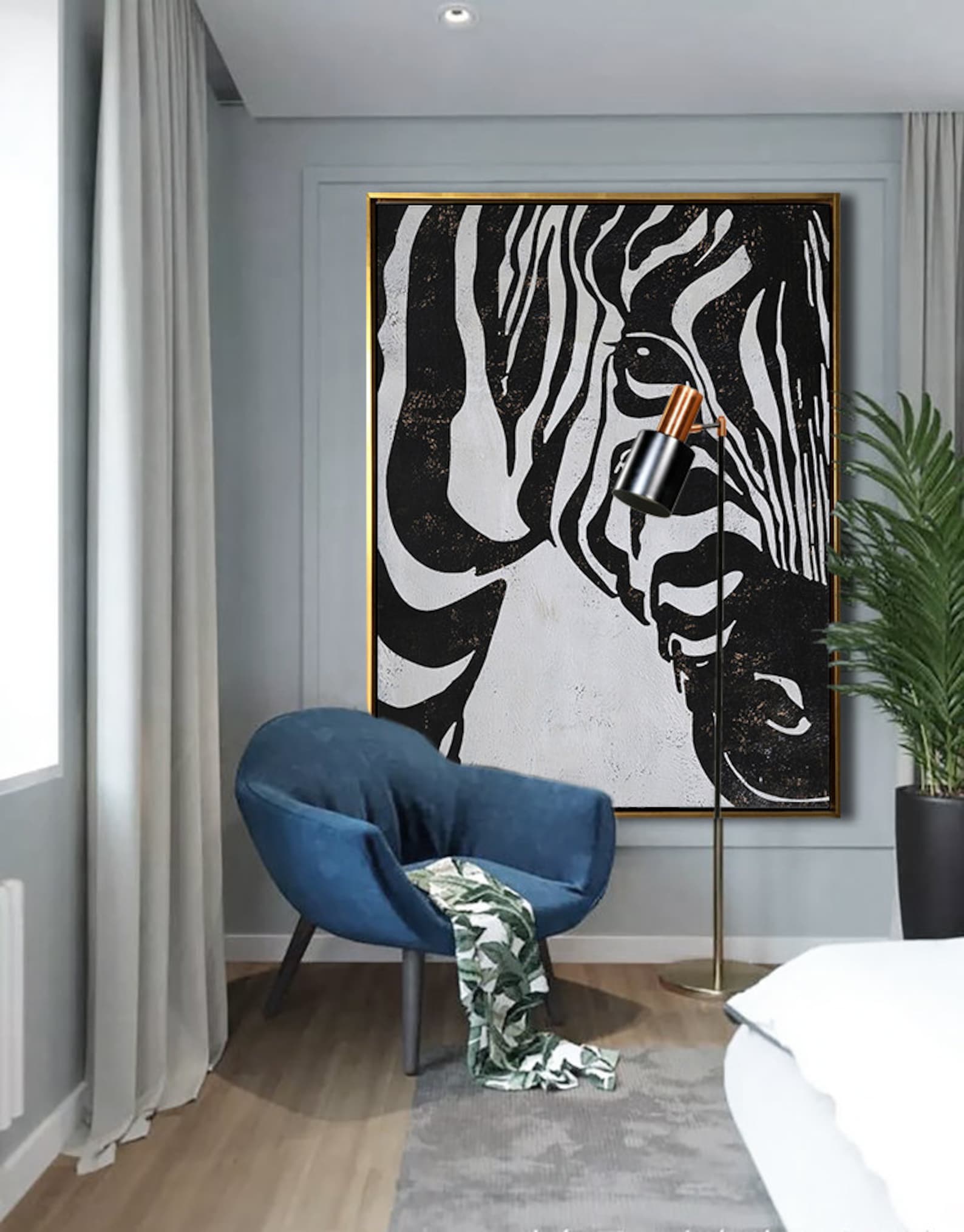 Large Abstract Animal Painting on Canvas Abstract Animal Art | Etsy