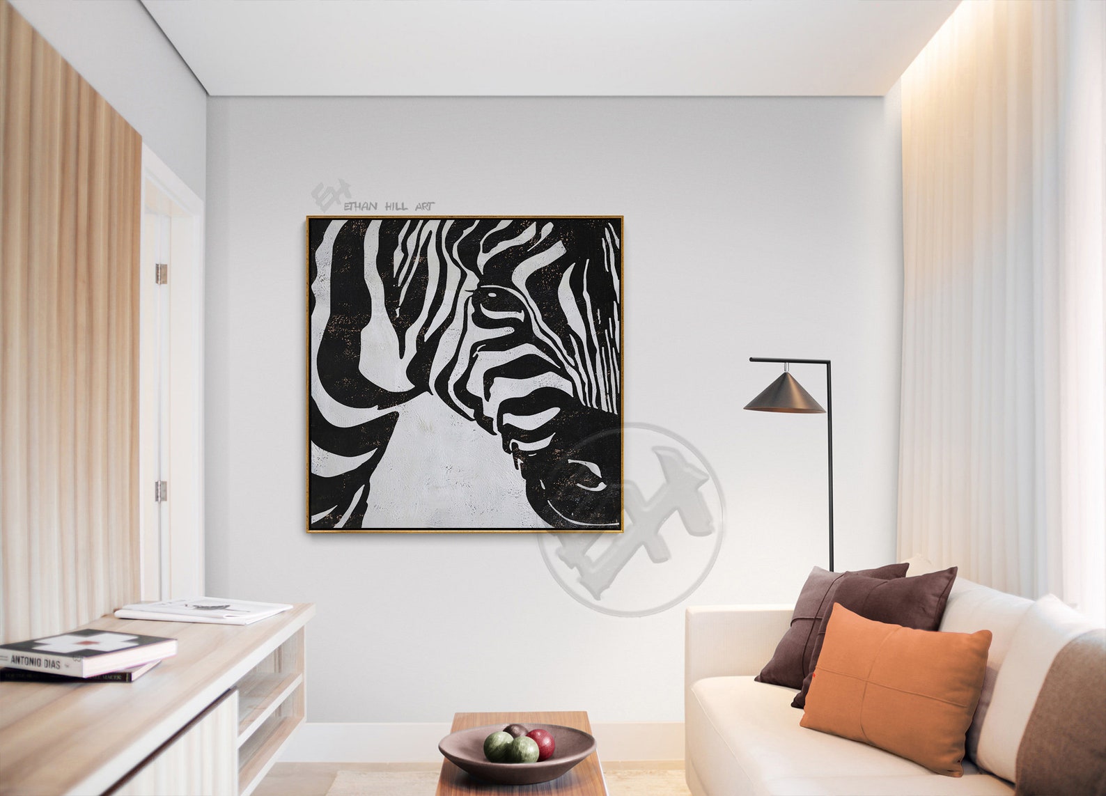 Large Abstract Zebra Painting on Canvas Abstract Animal | Etsy
