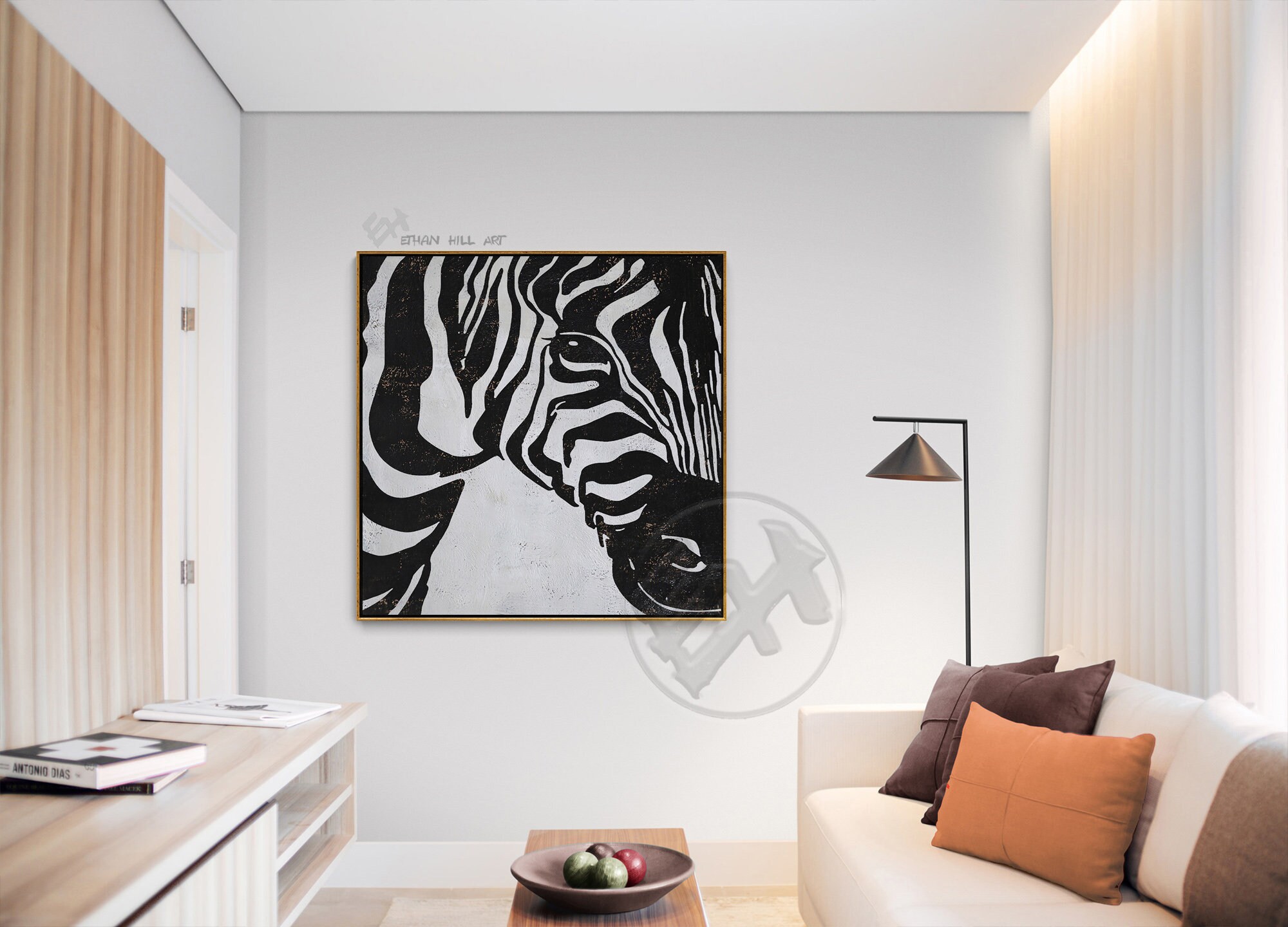 Large Abstract Zebra Painting on Canvas Abstract Animal - Etsy