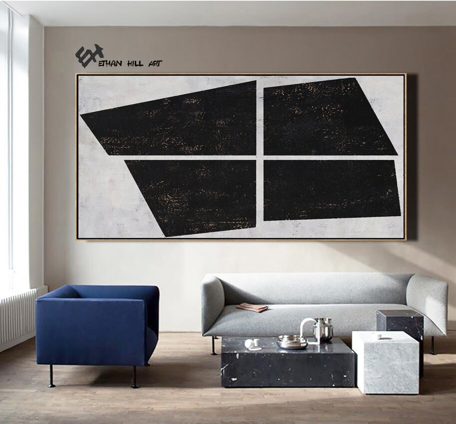 Large Abstract Art Horizontal Painting Wall Art Canvas | Etsy