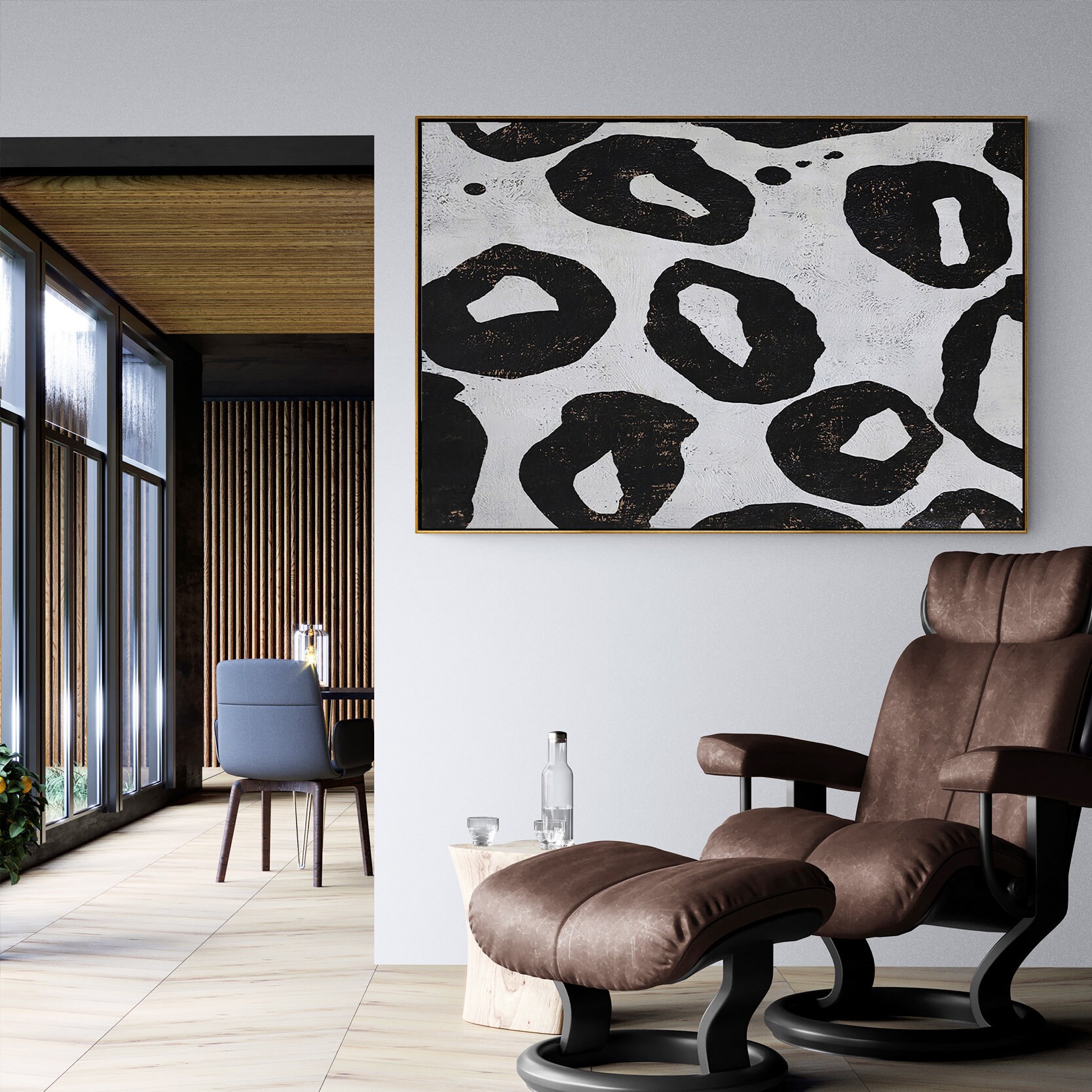Ethan Hill Art H235P Large abstract flower painting horizontal wall art ...