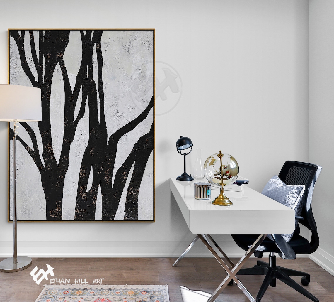 Large Abstract Tree Painting on Canvas Landscape Art Canvas - Etsy