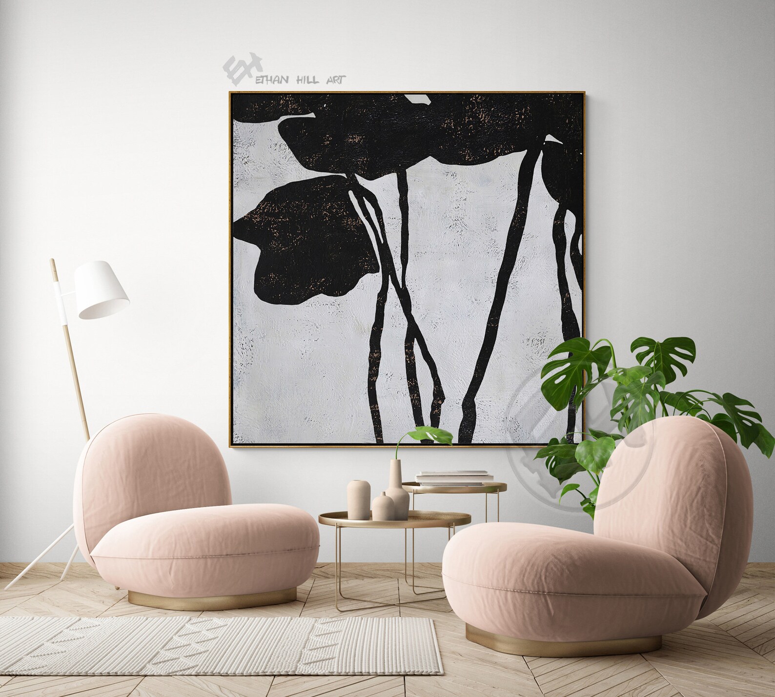 Large Abstract Flower Painting on Canvas Oversized Wall Art - Etsy