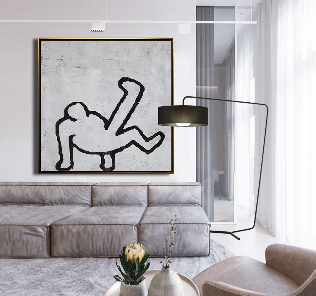 Keith Haring Inspired Dancing Man Modern Wall Art Ethan - Etsy