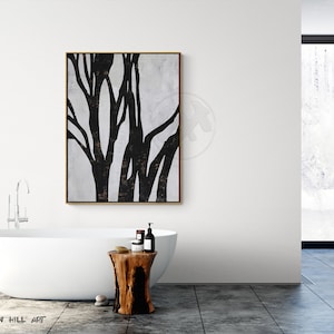 Large Abstract Tree Painting on Canvas, Landscape Art Canvas Painting ...