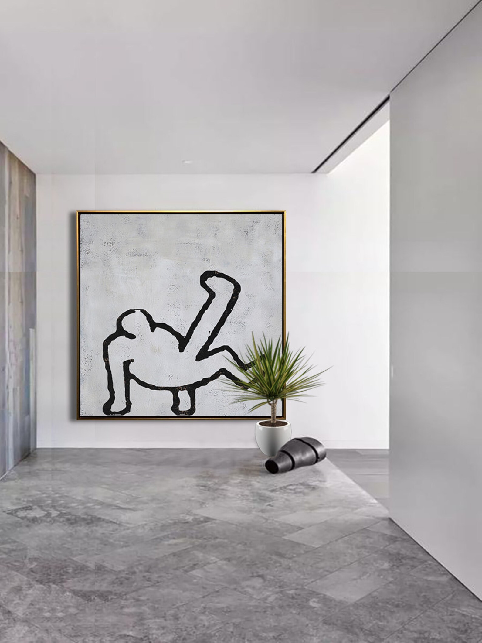 Keith Haring Inspired Dancing Man Modern Wall Art Ethan - Etsy
