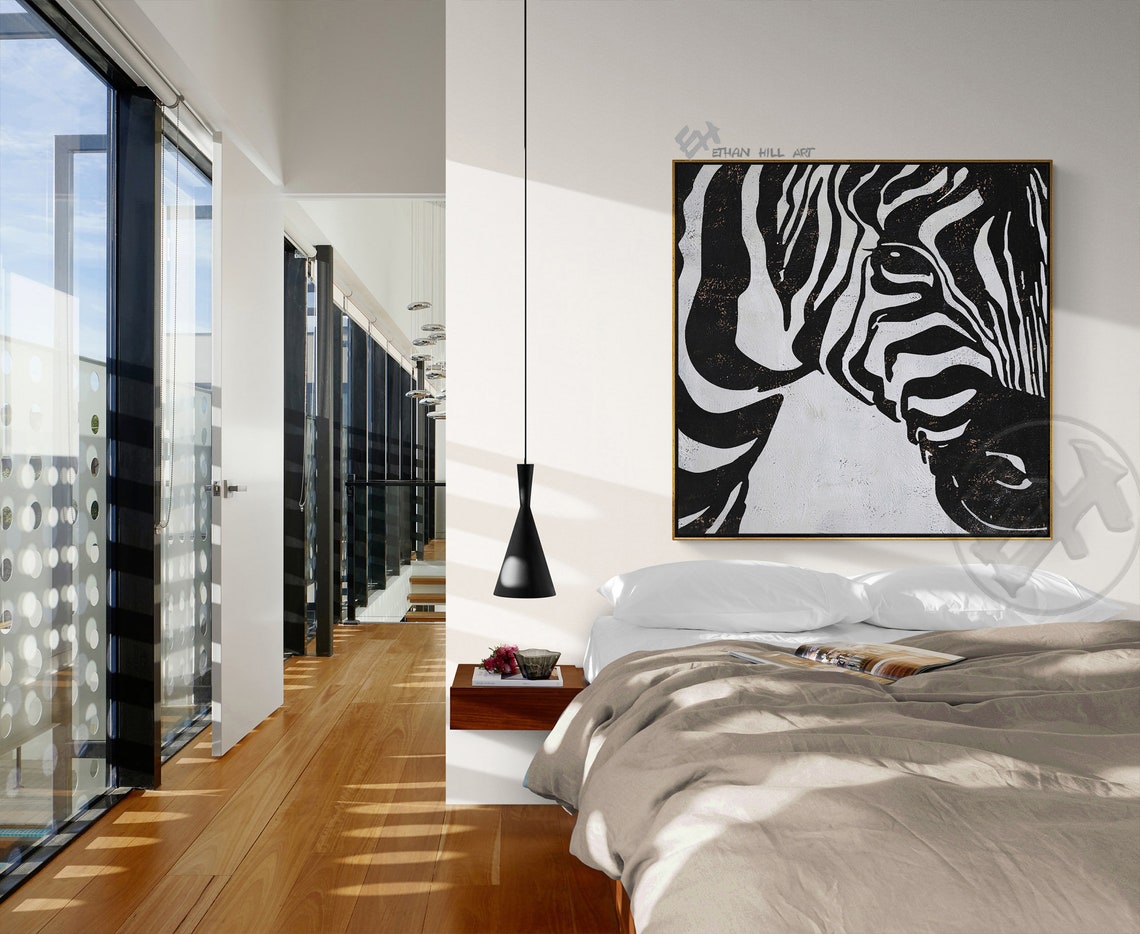 Large Abstract Zebra Painting on Canvas Abstract Animal - Etsy