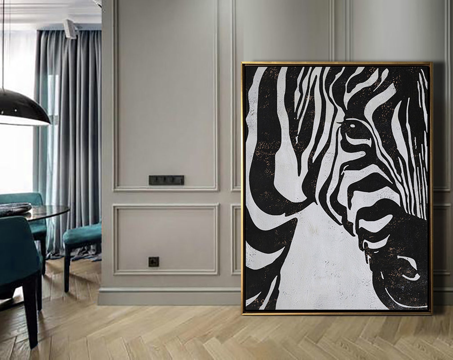 Large Abstract Animal Painting on Canvas Abstract Animal Art | Etsy