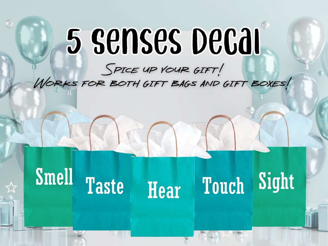 Five Senses Decal Labels for Your Gift Bags And/or Boxes, Personalized ...