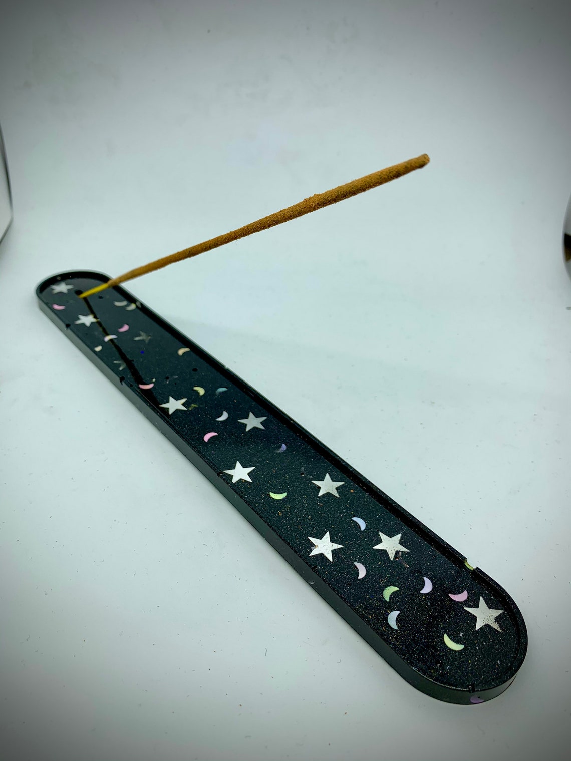 Celestial Stars Moon Phase Incense Holder Resin Round Edge - Etsy UK