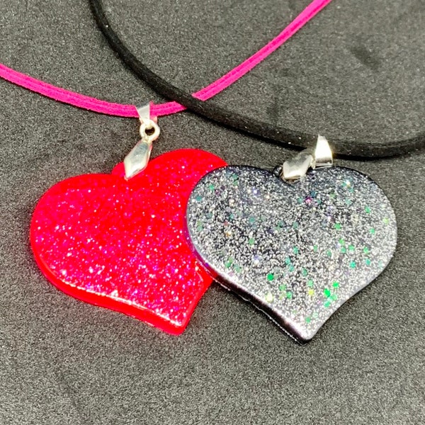 Resin Heart Necklace - Etsy UK