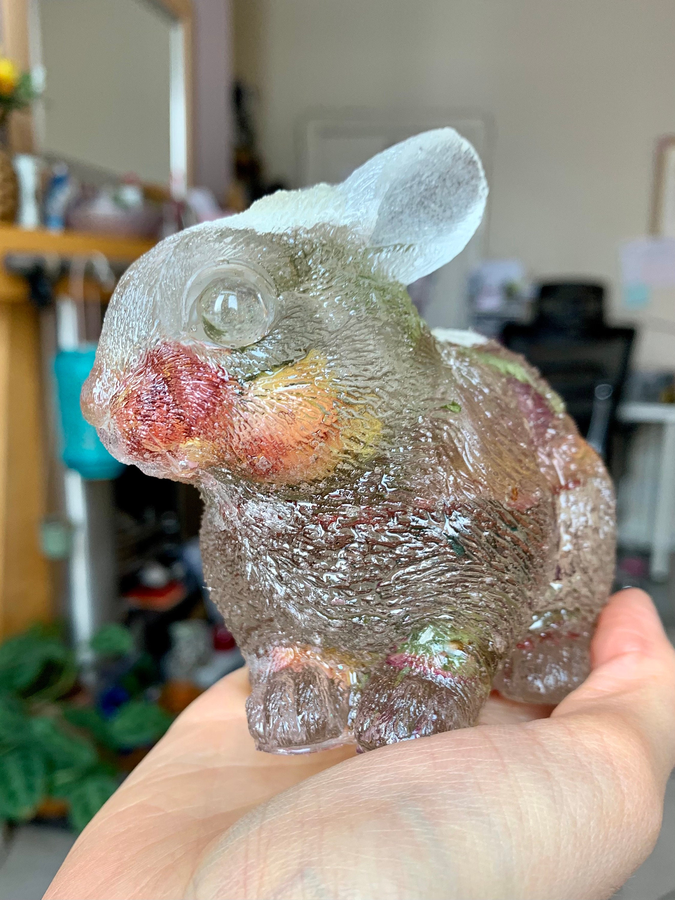 Cute Botanical Baby Bunny Resin Paperweight Home Decor - Etsy UK