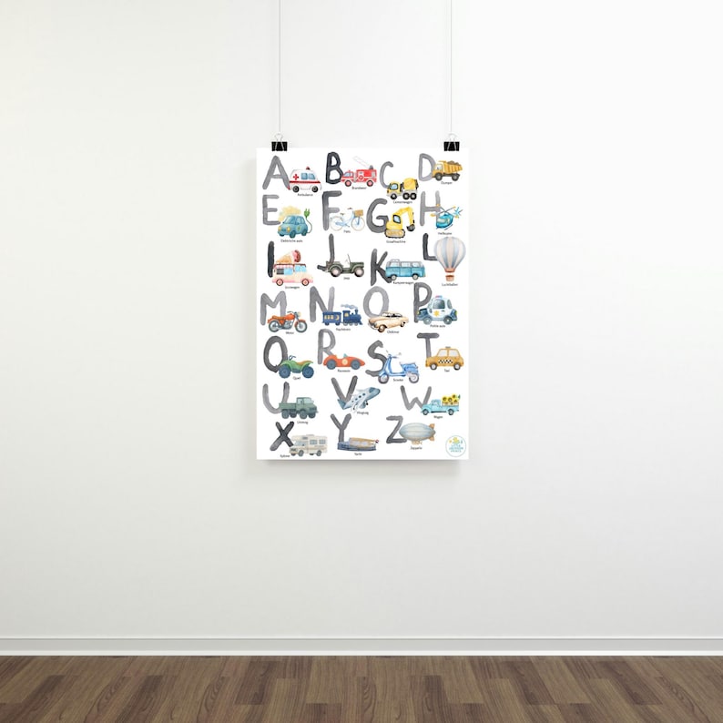 ABC Vehicles Poster – Alphabet Poster for Kids | A3 & A4 Printable ...