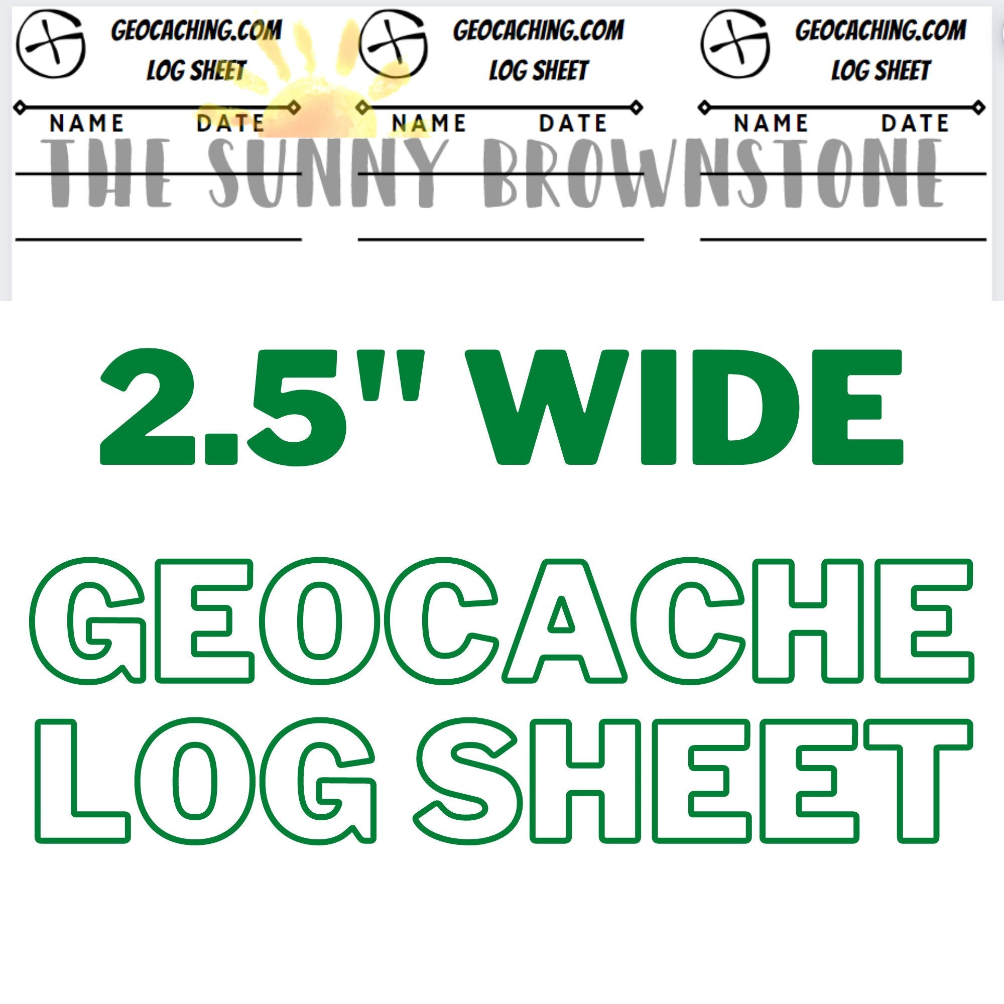 Geocaching Log Sheet PDF Digital Download 2.5 6.35cm - Etsy Finland
