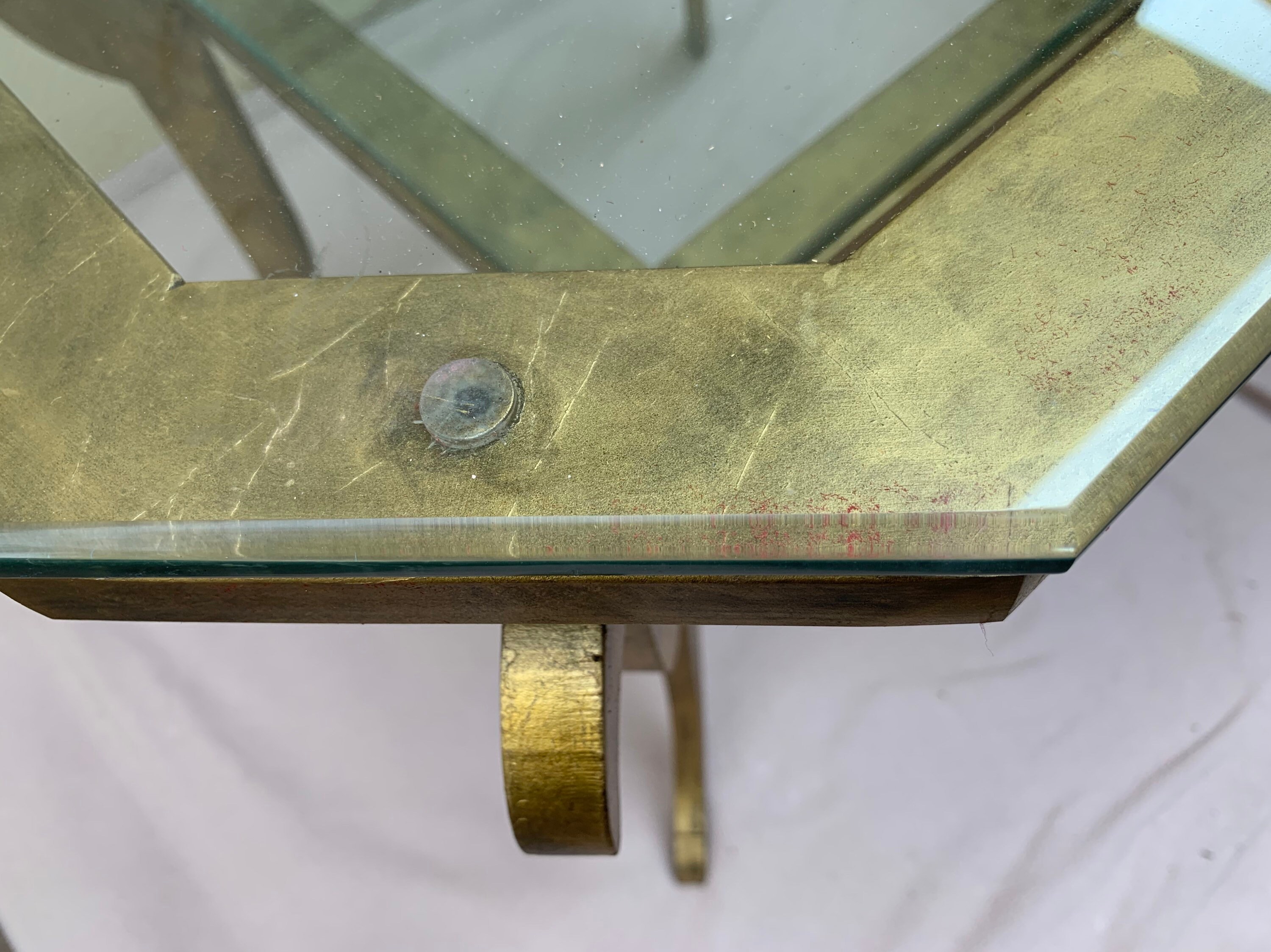 Octagon Shape Gilt Metal Center Table - Etsy