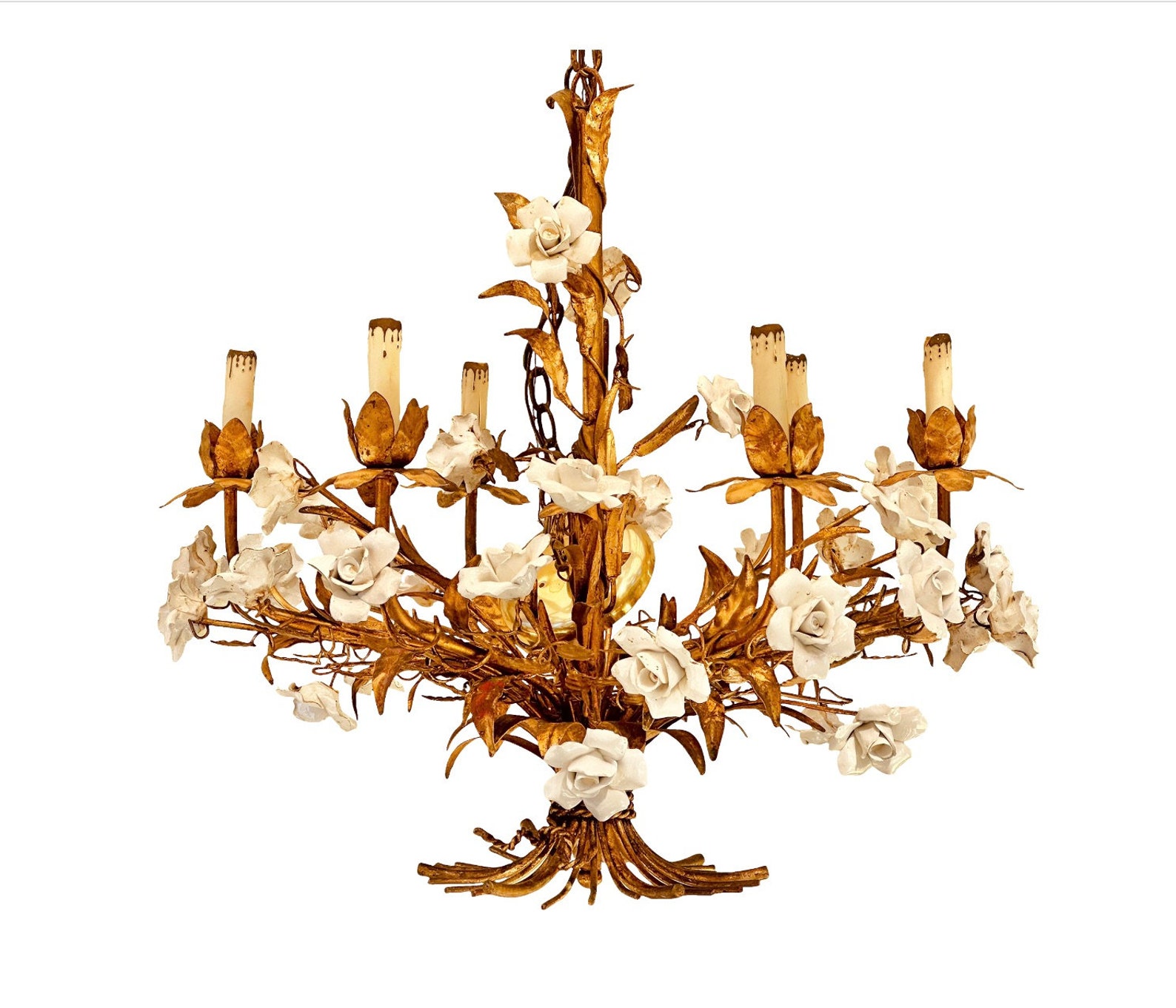 Vintage Italian Tole Chandelier - Etsy