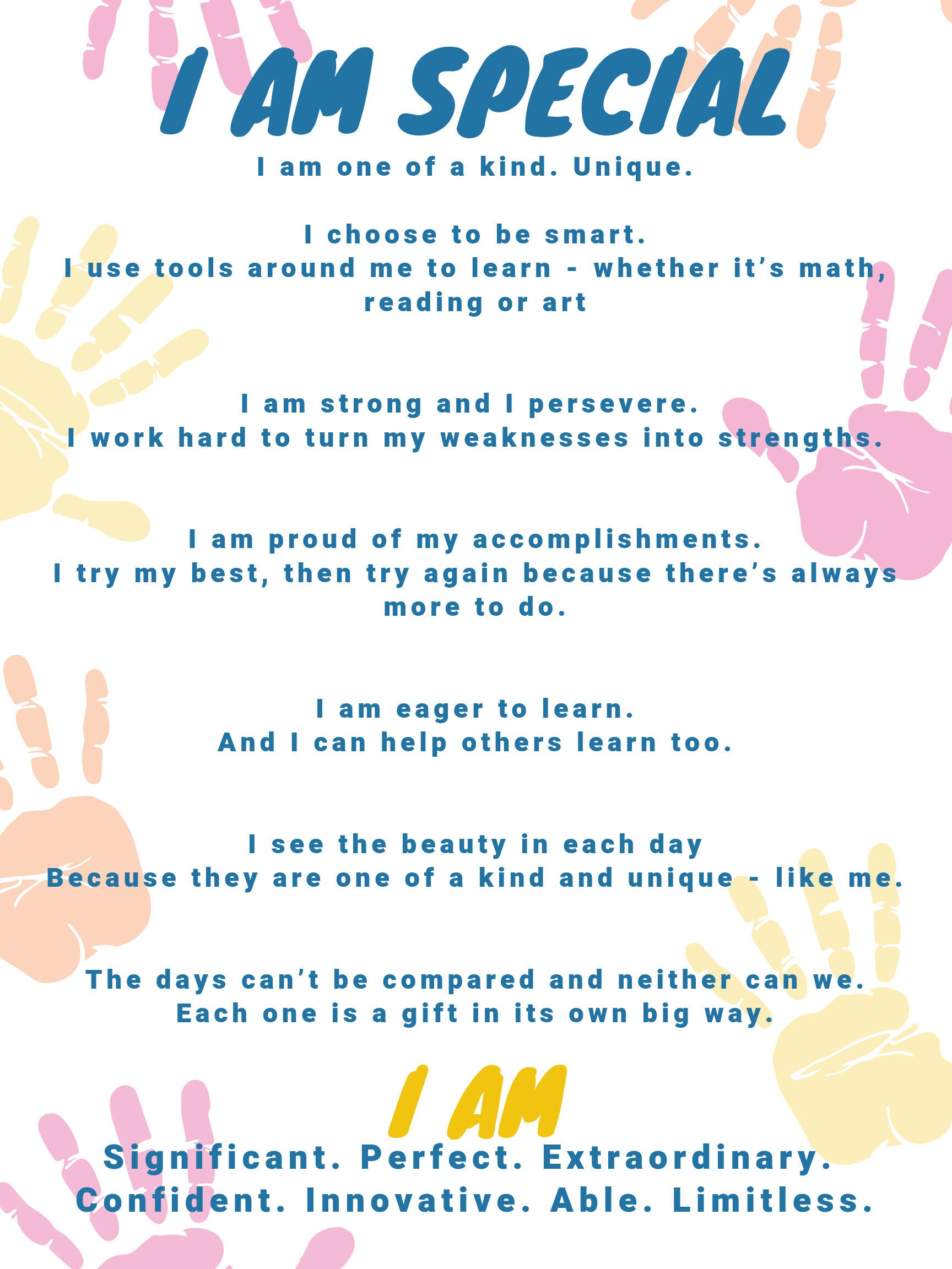I Am Special Instant Download Etsy