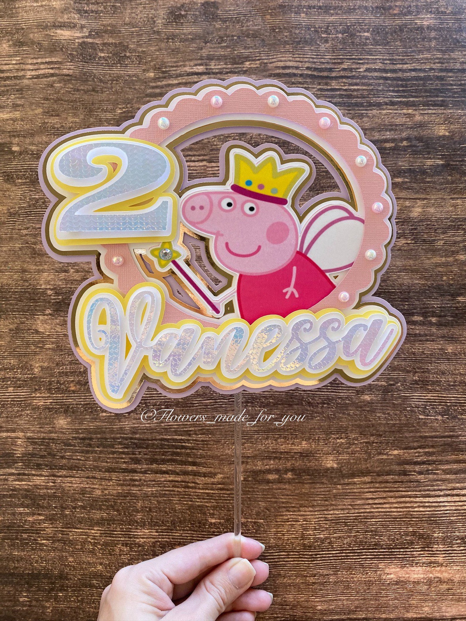 Peppa Pig Cake Topper Peppa Pig Topper Peppa Pig 3D Topper | Etsy
