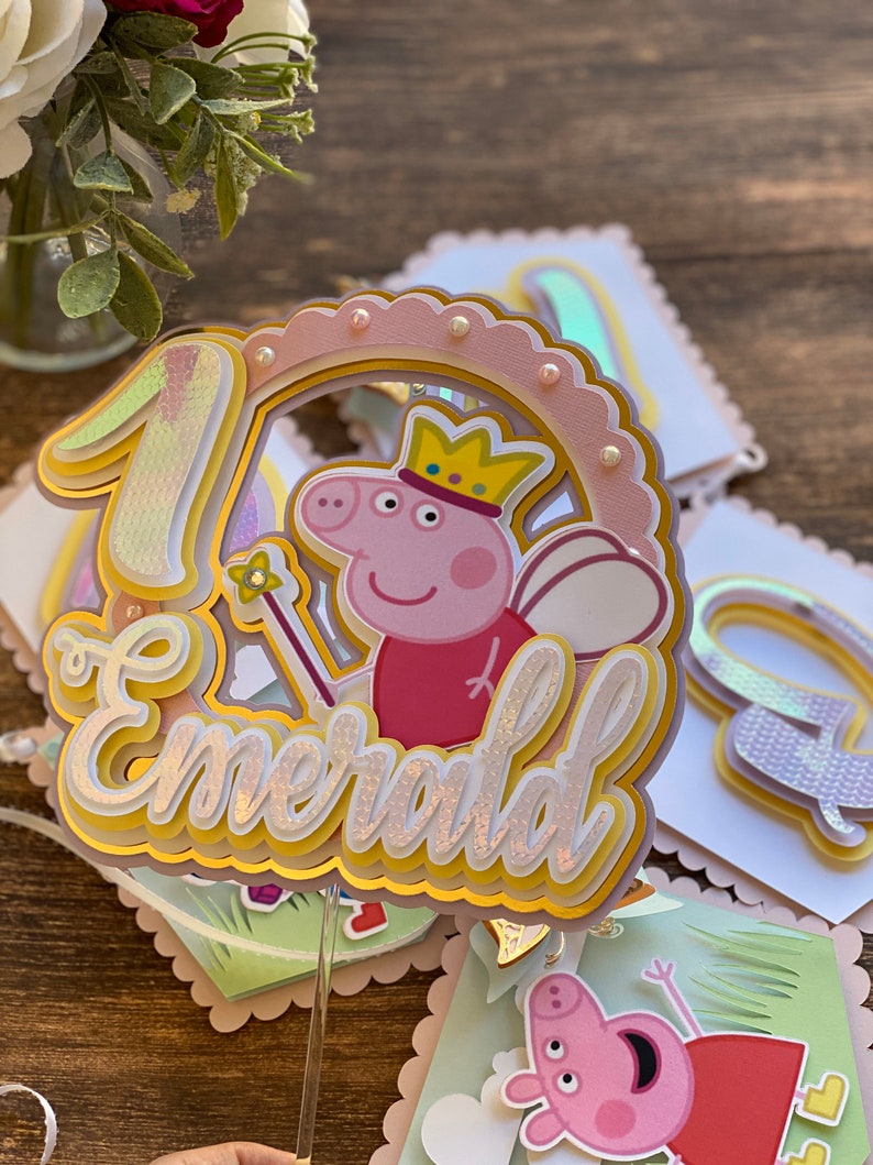 Peppa Pig Cake Topper Peppa Pig Topper Peppa Pig 3D Topper - Etsy